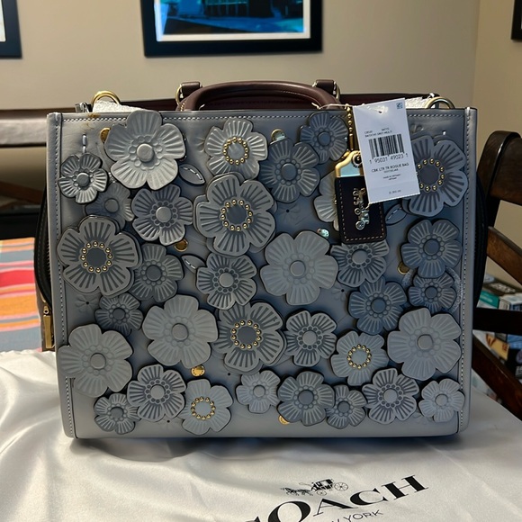 Coach | Bags | Rogue Bag In Colorblock With Tea Rose Applique | Poshmark